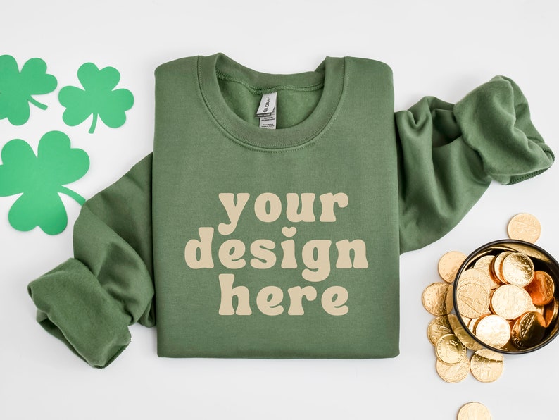 Gildan 18000 Mockup Bundle, Saint Patricks Day Mock Up, St. Patty's ...