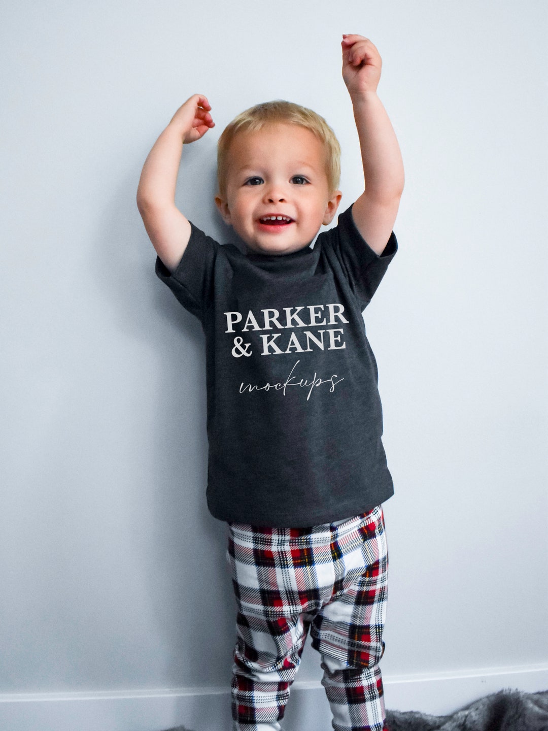 Toddler Christmas Mock Up, Bella Canvas 3001T, Dark Heather Gray, Boys ...