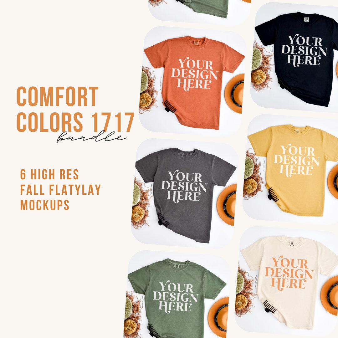 Fall Comfort Colors 1717 Mockup Bundle, Autumn C1717 Shirt Mock Up ...