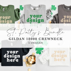 Gildan 18000 Mockup Bundle, Saint Patricks Day Mock Up, St. Patty's ...