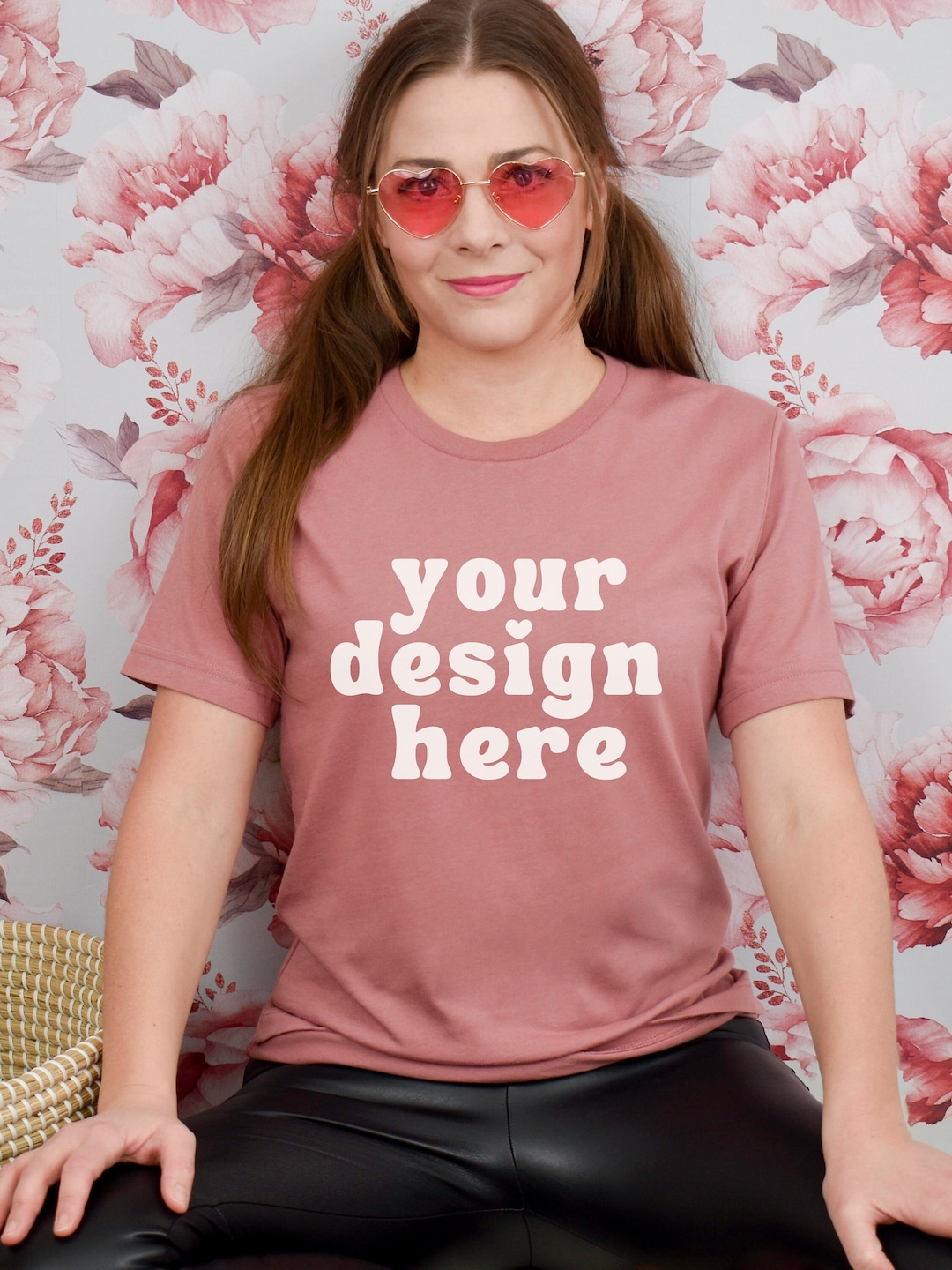 Valentines Tshirt Mock Up, Bella Canvas Mauve, BC 3001 Mockup, Model ...