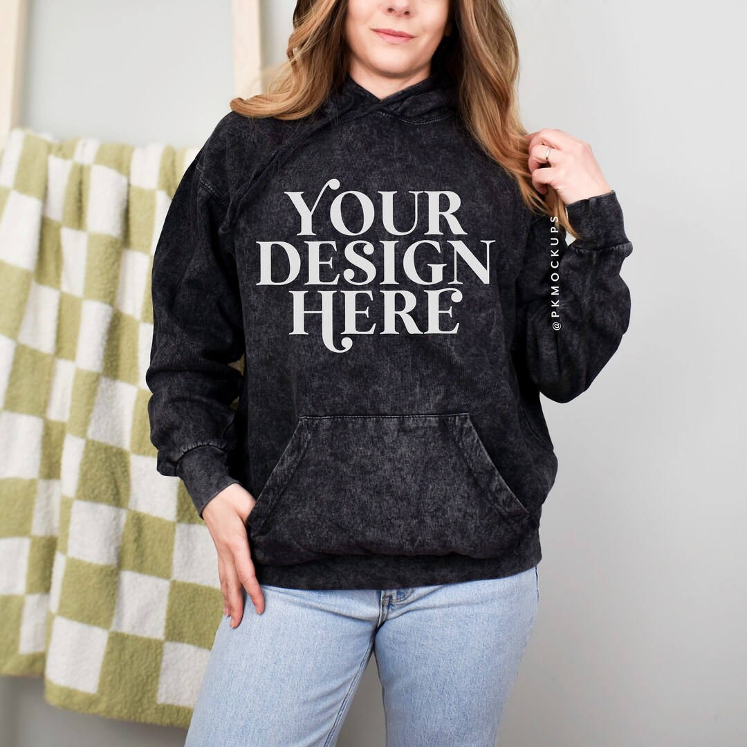 Colortone 8300 Mineral Black Mockup C8300 Hoodie Model Mock up ...