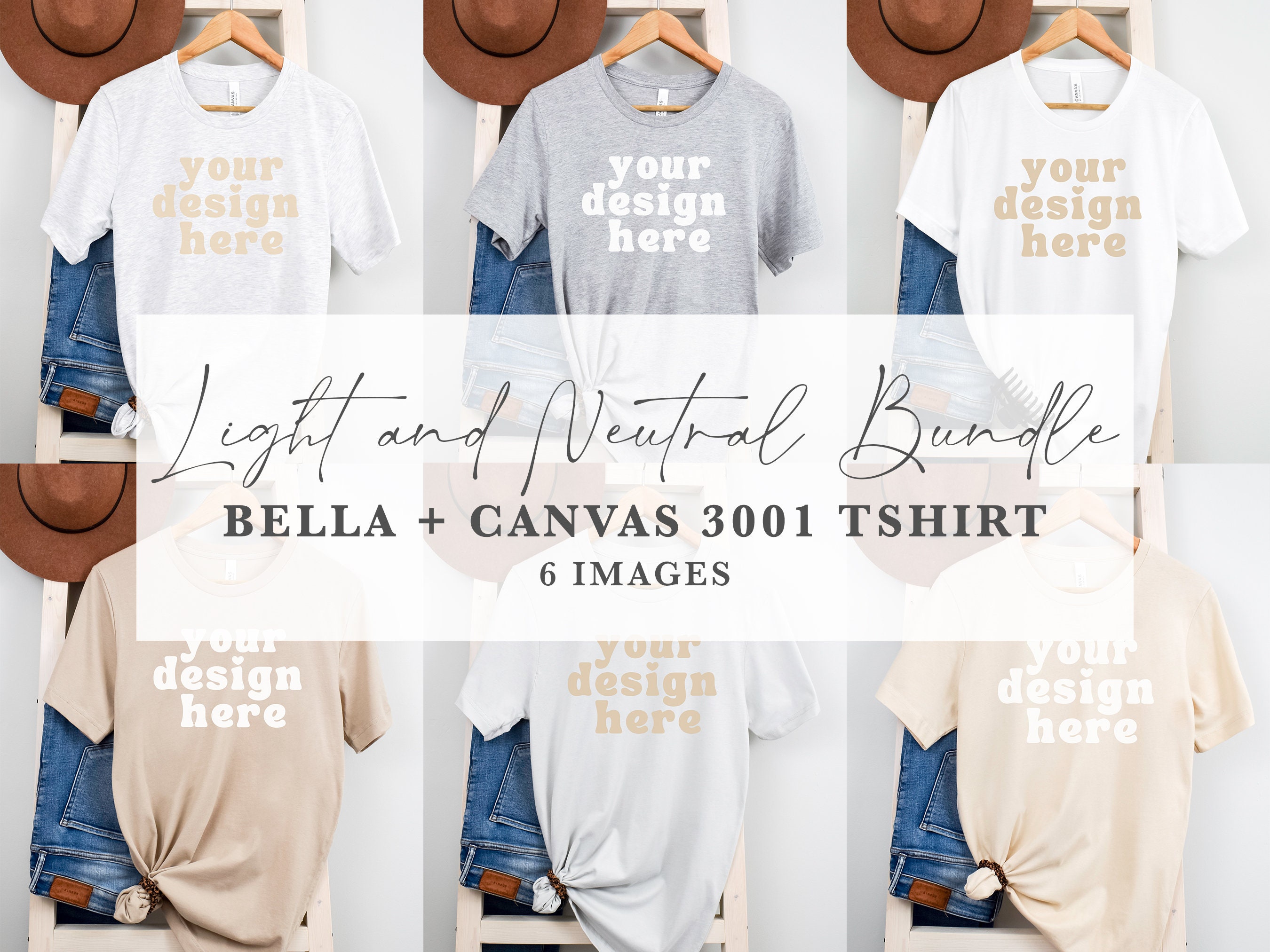Bella Canvas 3001 Mock Up BC3001 Mockup Bundle Print on - Etsy