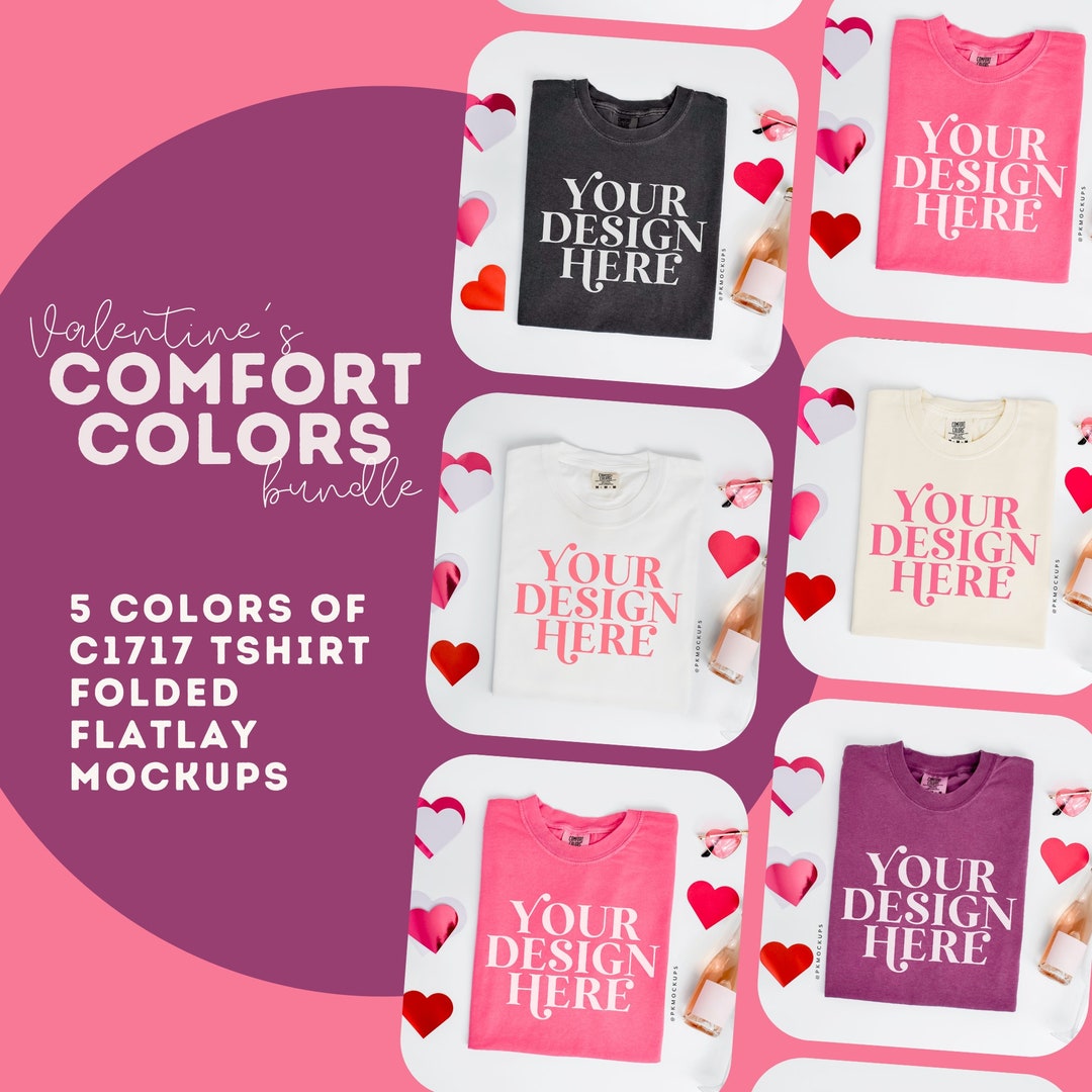Comfort Colors 1717 Mockup Bundle, Valentines C1717 Shirt Mock Up ...