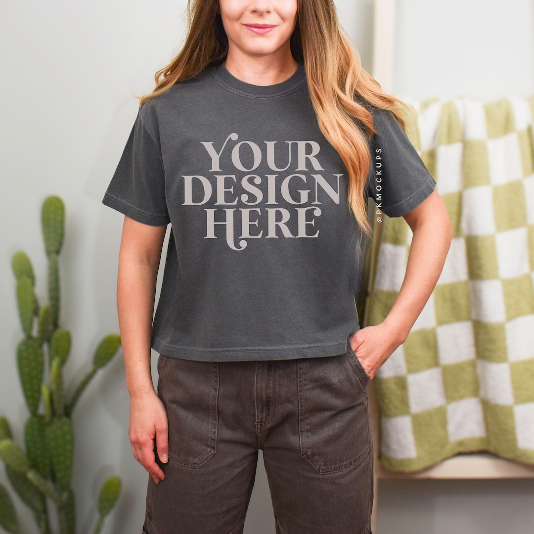 Comfort Colors 3023CL Boxy Tee Mockup Pepper 3023 CL Mock up Spring ...