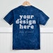 Colortone 1300 Navy Mock Up, Front and Back of Tshirt Hanging Mockup ...