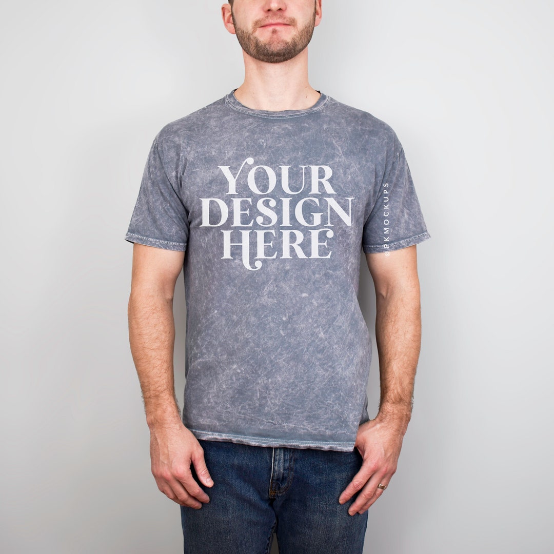 Colortone 1300 Grey Mock Up, C1300 Tshirt Male Mockup, Oversized Tee ...