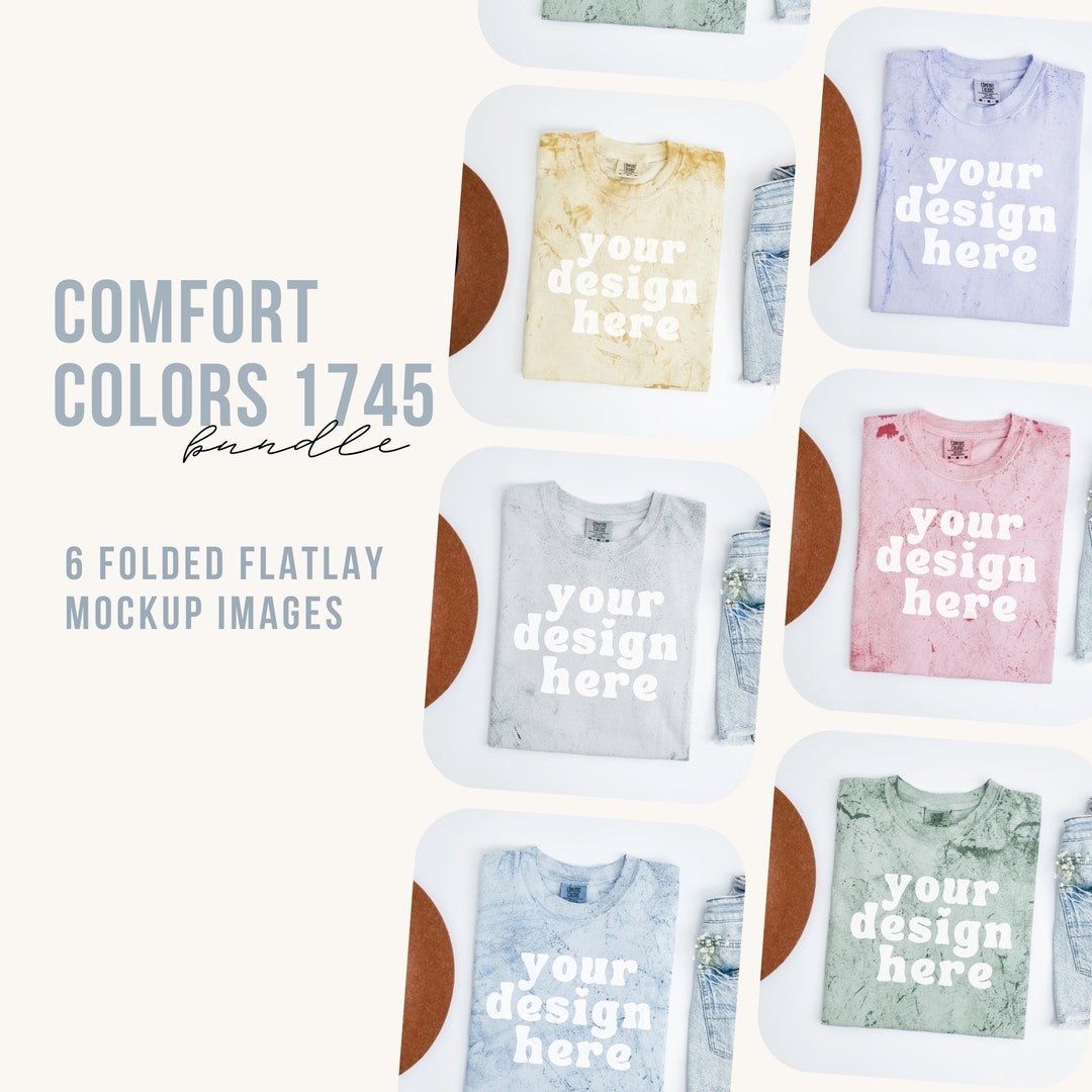 Comfort Colors 1745 Mock up Bundle, Color Blast Shirt Mockup Bundle ...