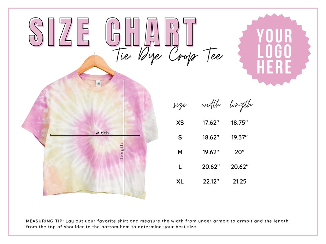 Colortone 1050 Size Chart, Desert Rose Crop Tee Measurements Mock Up ...