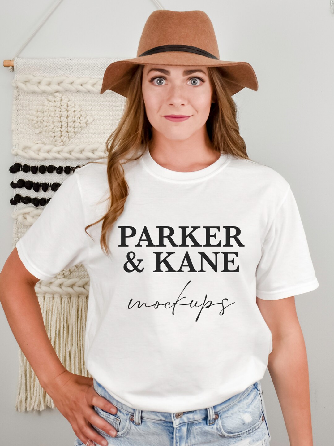 Gildan 64000 White Mockup, Lifestyle Mock-ups, Modeled Tshirt, Printful ...