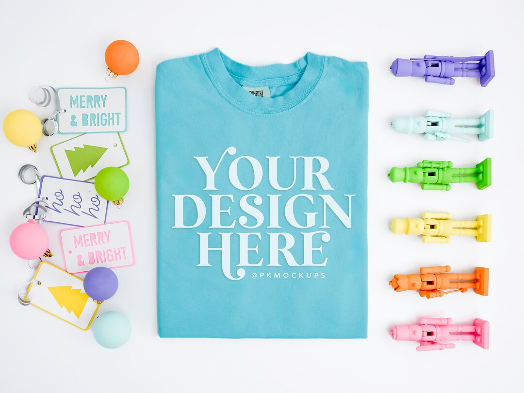 C1717 Mockup Lagoon Blue, Christmas Comfort Colors 1717 Mock Up ...