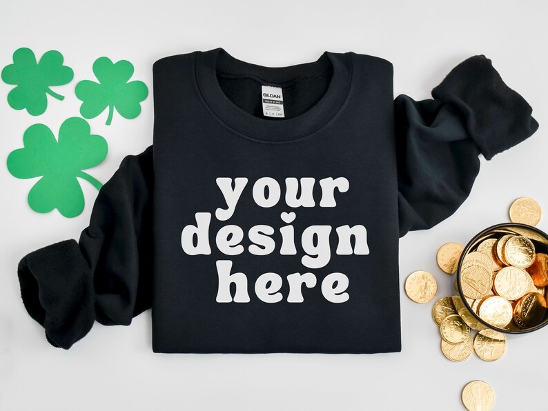 Gildan 18000 Mockup Bundle, Saint Patricks Day Mock Up, St. Patty's ...