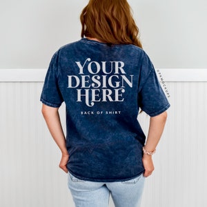 Colortone 1300 Navy Front and Back Mock Up, C1300 Tshirt Model Mockup ...