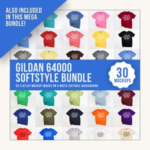 Gildan 64000 Mockup Jade Dome Softstyle Tshirt Mock up for POD Simple ...
