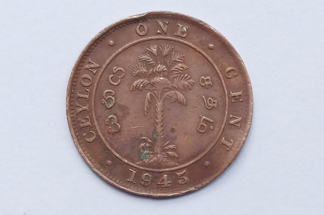 King George - the Sixth - Ceylon One Cent Coin - 1945 - Etsy