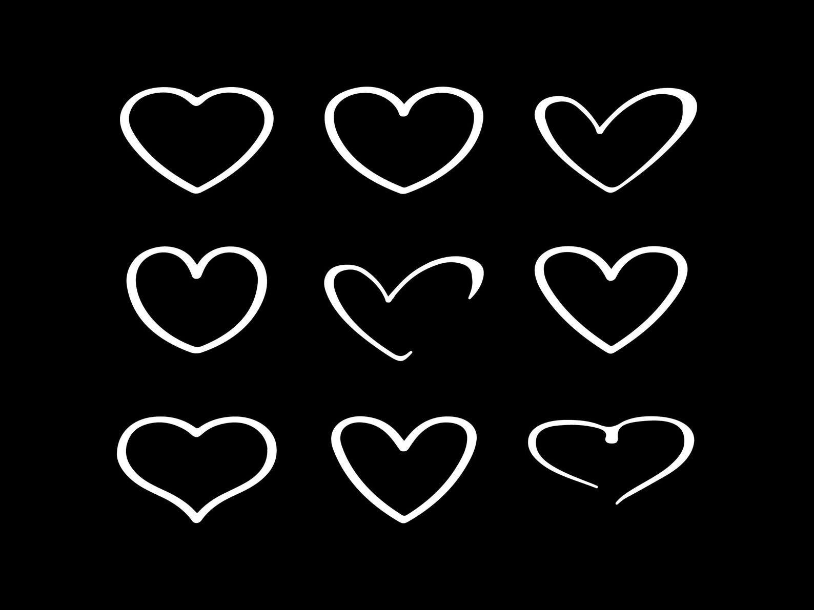 Heart Outline SVG Bundle, Love Clip Art (digital Download) - Etsy