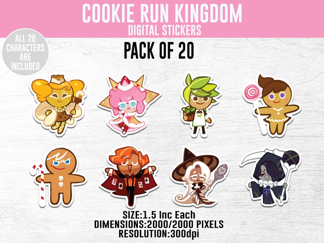 Cookie Run Stickers Pack Cookie Run Kingdom Stickers Pack - Etsy