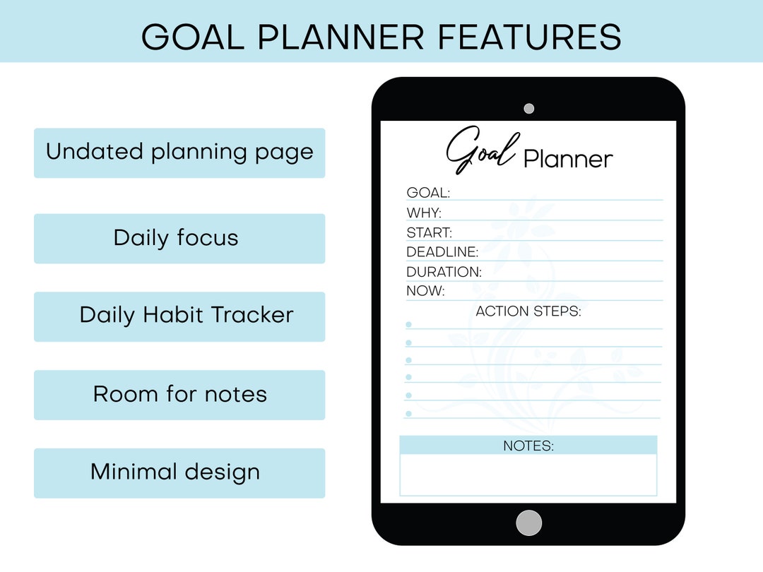 Goal Planner Printable, Goal Planner 2021, Goal Planner Digital, Goal ...