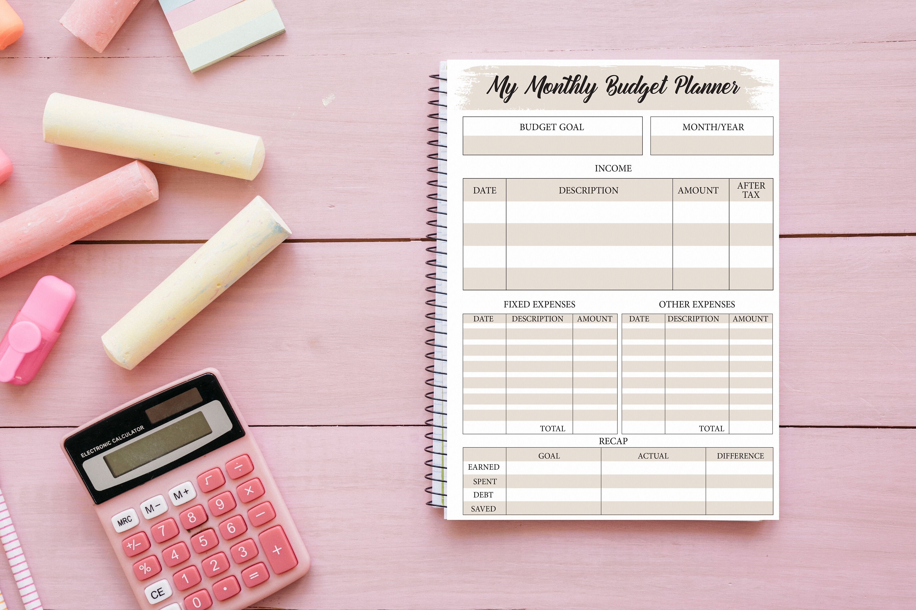 Monthly Budget Planner Monthly Expense Tracker Digital Budget Planner ...