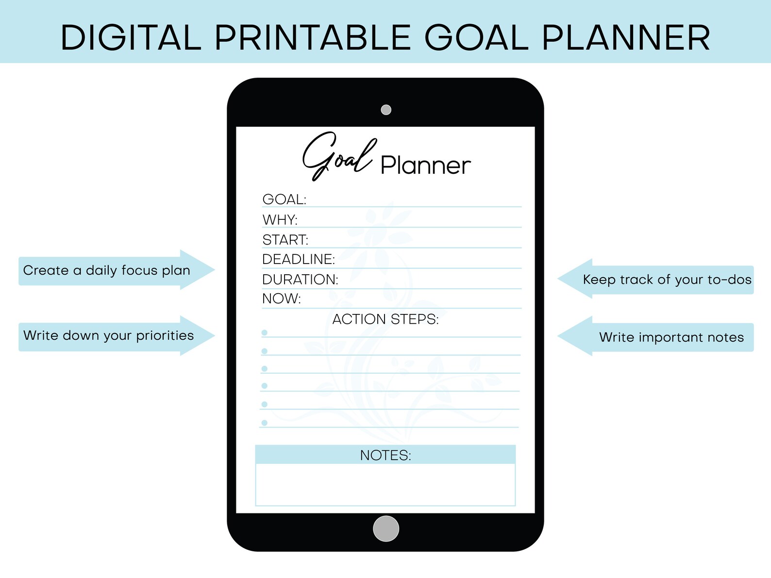 Goal Planner Printable, Goal Planner 2021, Goal Planner Digital, Goal ...
