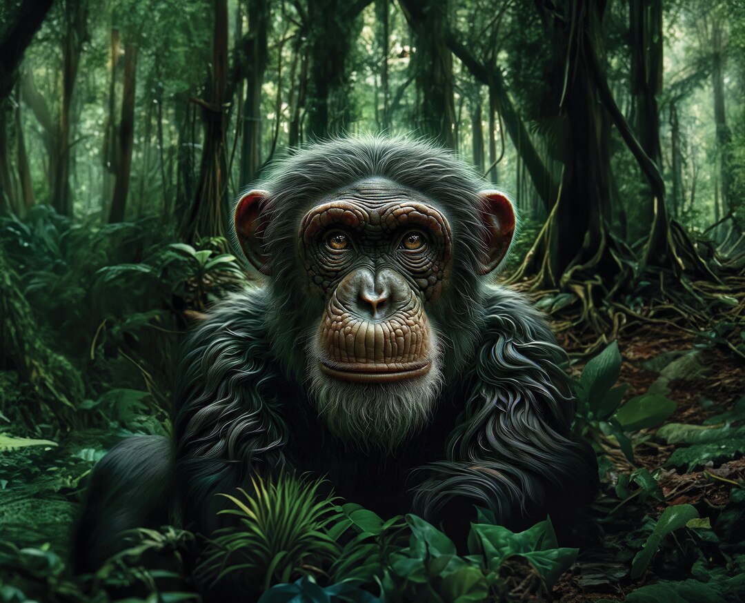 Chimpanzee in the Jungle Puzzle (110, 252, 520, 1014-piece) - Etsy