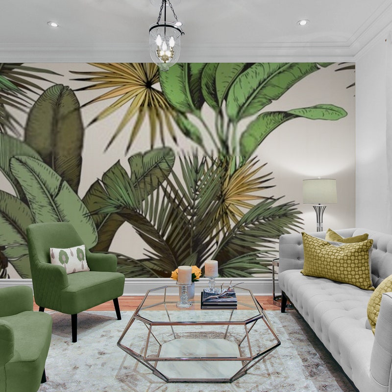 Tropical Mural Wallpaper - Etsy