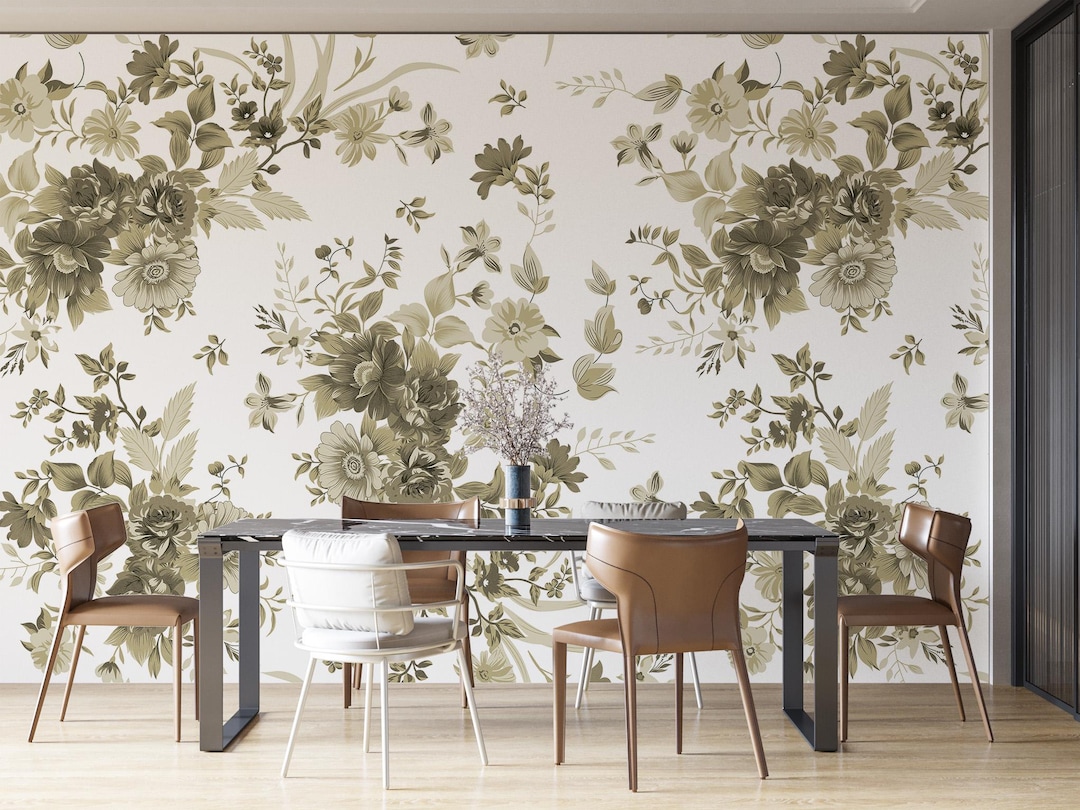 Tropicalwallpaper-green Peony Wallpaper-floralwallpaper-leave Wallpaper ...