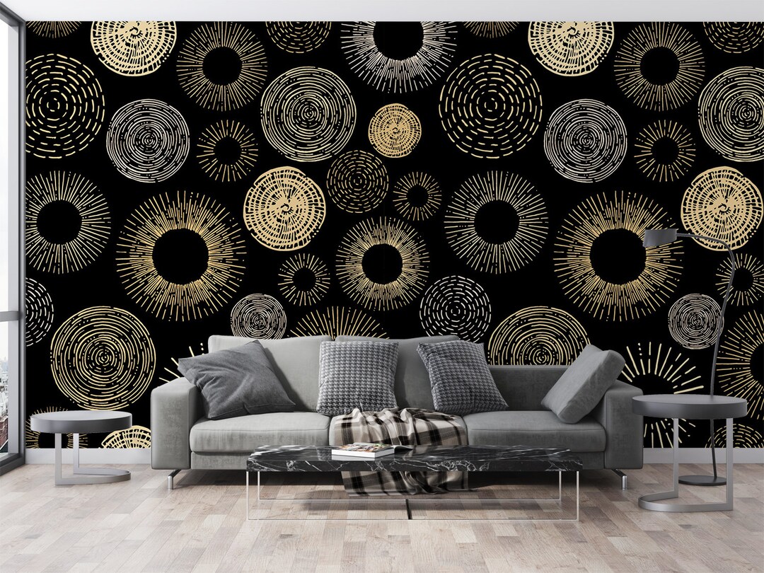 Circle Pattern Wall Mural - Removable, Easy to Apply Wallpaper - Etsy