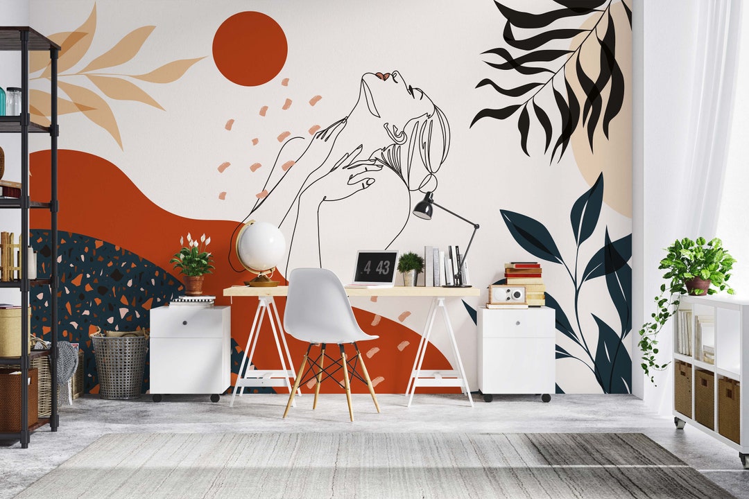 Abstract Women-themed Wallpaper-peel and Stıck Wallpaper Livingroom ...