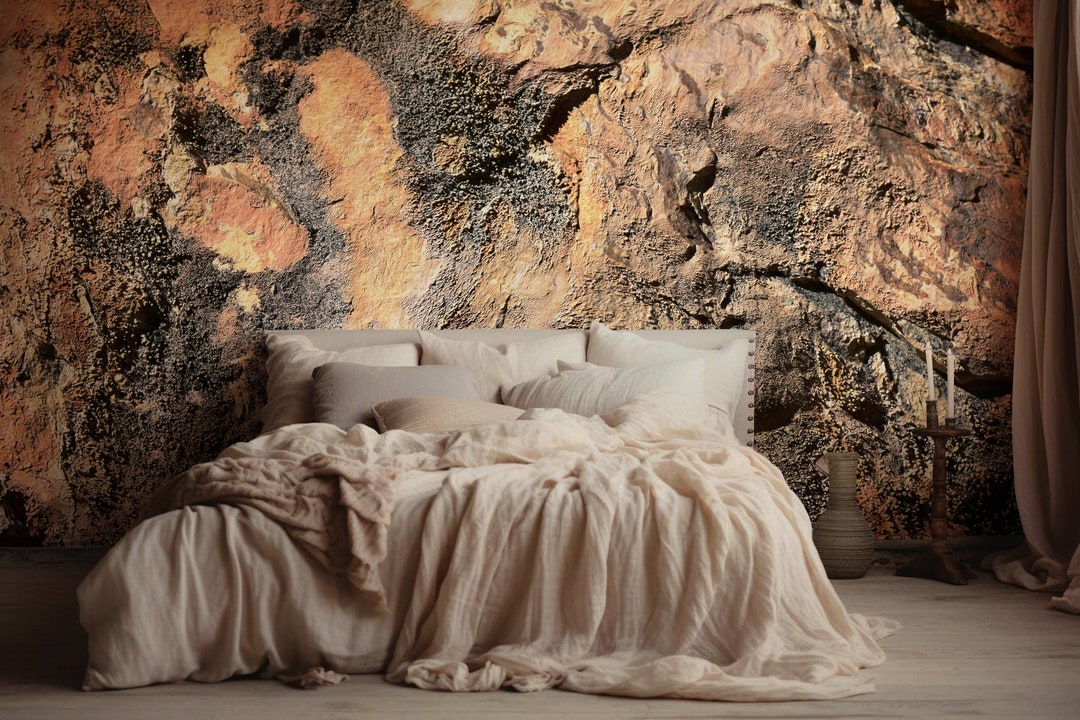 Stone Pattern Wallpaper-concrete Wallpaper-stucco Wallapaper-rusty ...