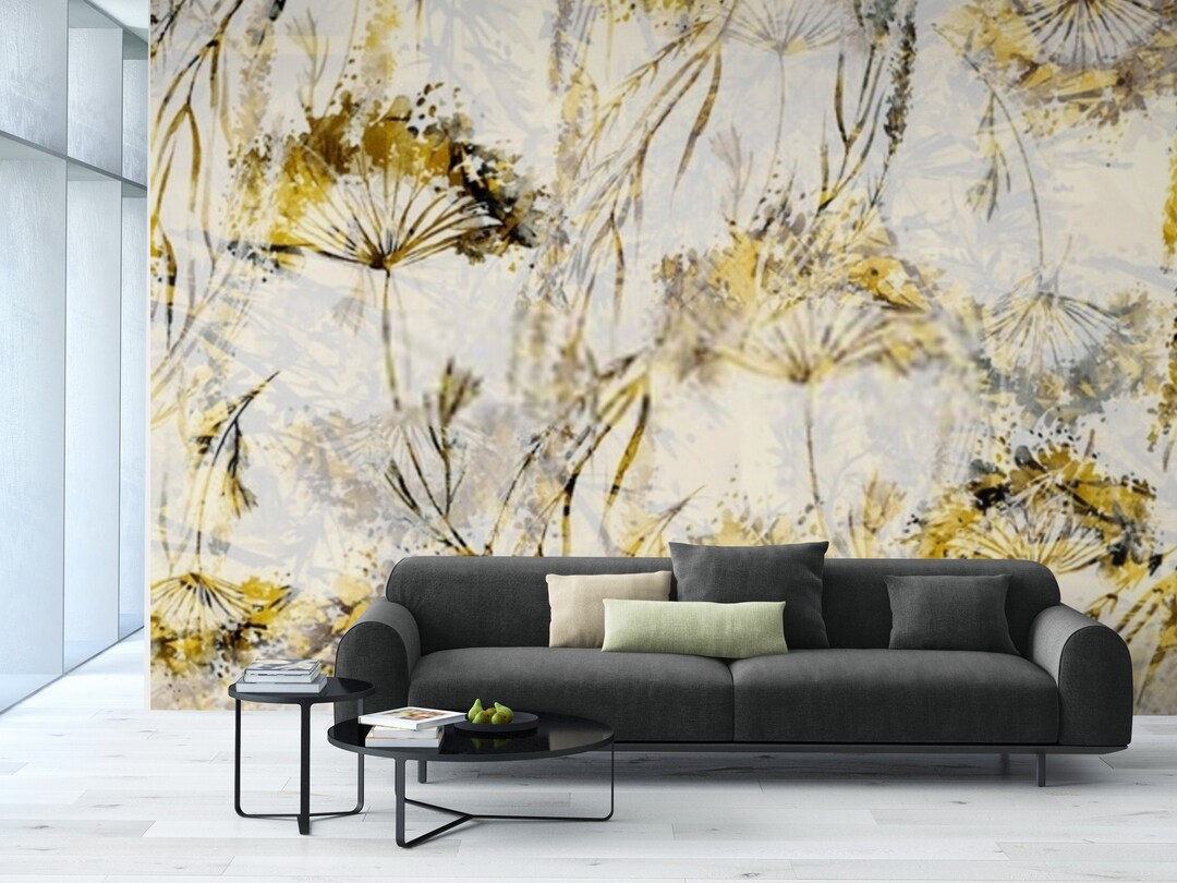 Flowers Wallpaper Flower Pattern Wallpaper Flower Wall Art Decor Peel ...