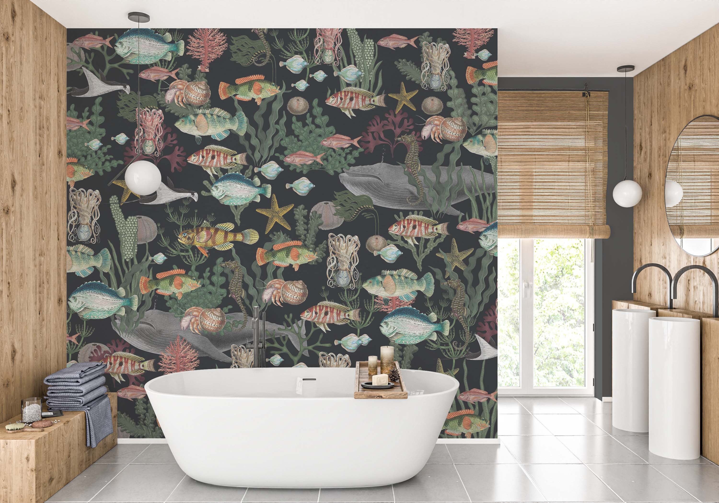 Fish Print Wallpaper-fish Wall Art-fish Wall Decor-fish - Etsy UK