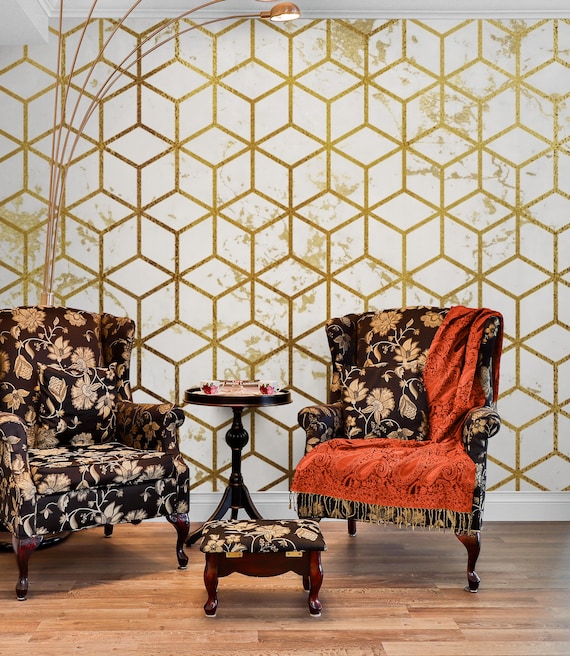 Geometric Wallpaper Gold RASCH NAVY GOLD GLITTER GEOMETRIC DIAMOND