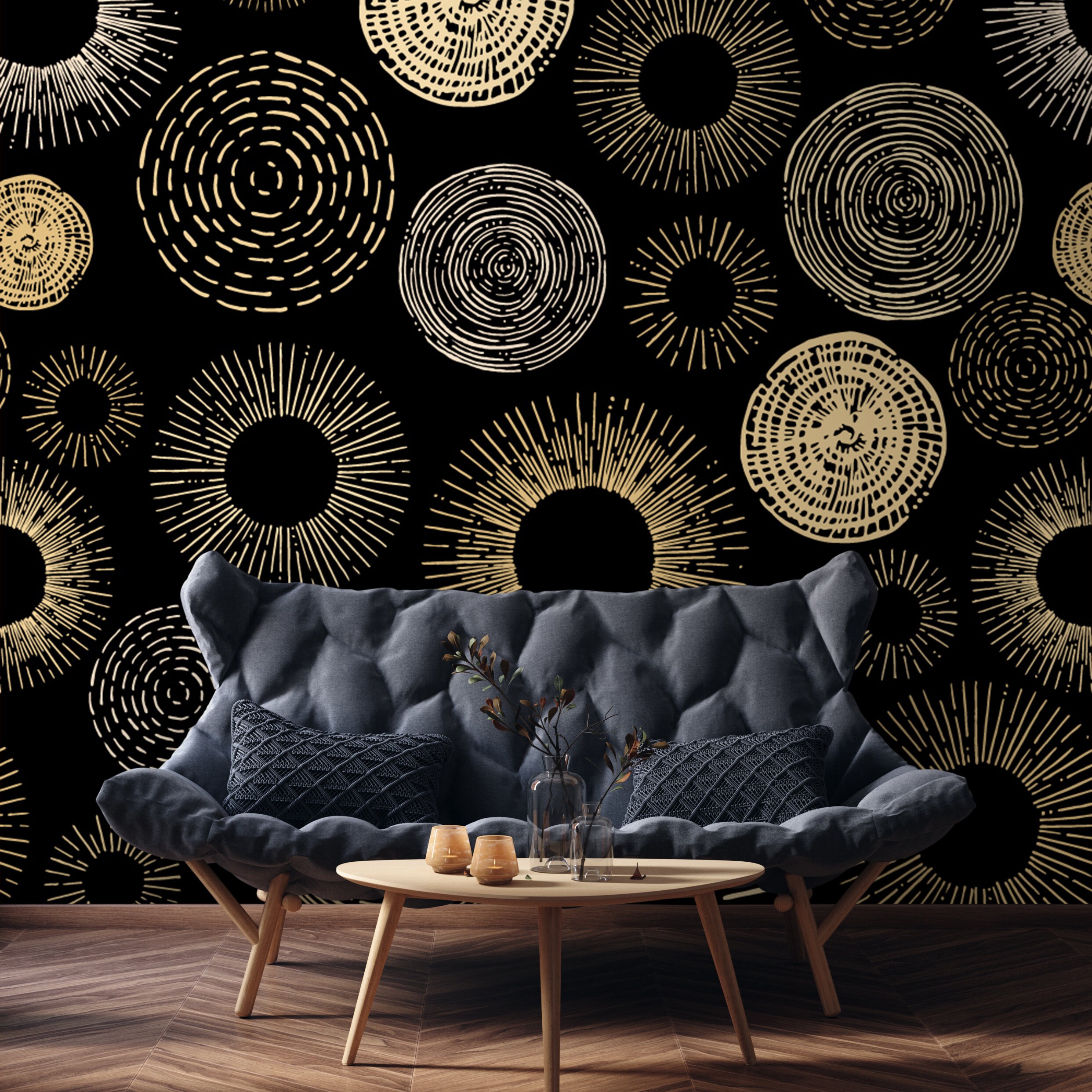 Circle Pattern Wall Mural - Removable, Easy to Apply Wallpaper - Etsy