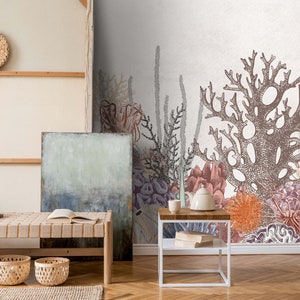 Colorful Coral Pattern Wallpaper-tropical Sea Coral Pattern Wallpaper ...