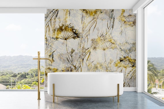 Flowers Wallpaper Flower Pattern Wallpaper Flower Wall Art - Etsy
