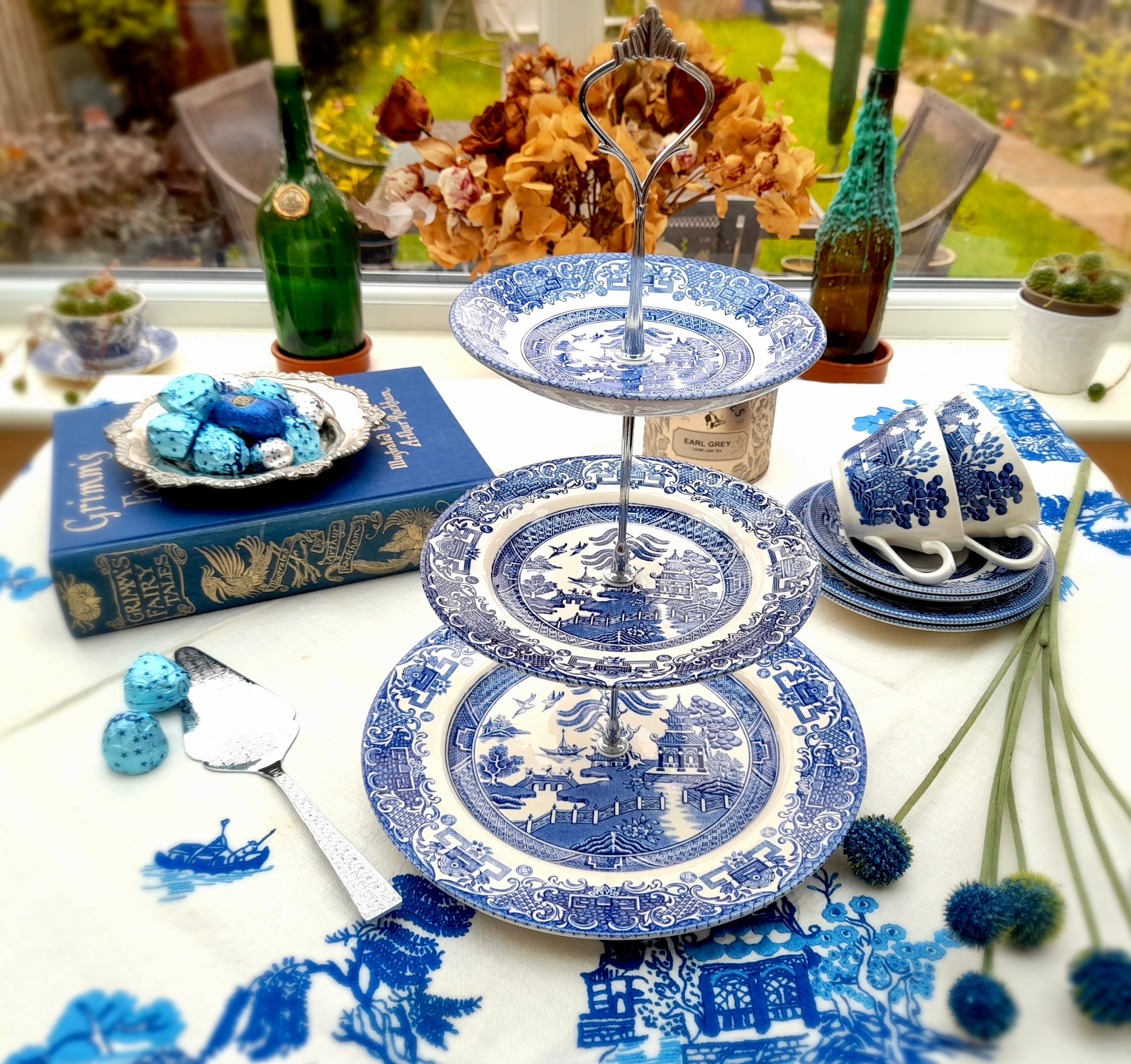 Old Willow Ironstone Vintage Afternoon Tea Set for Two - Etsy