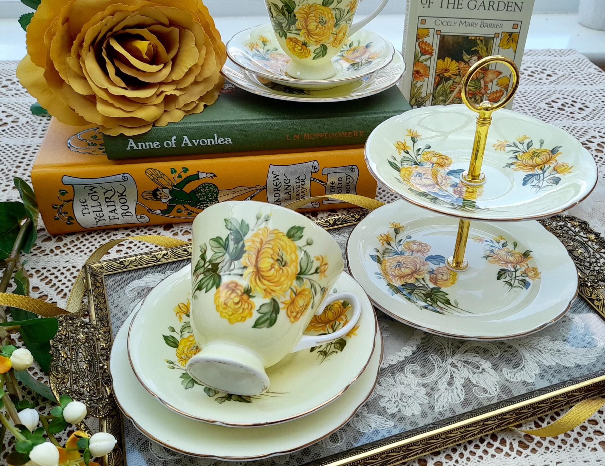 Pretty Vintage Afternoon Tea Set for Two Chrysanthemums - Etsy