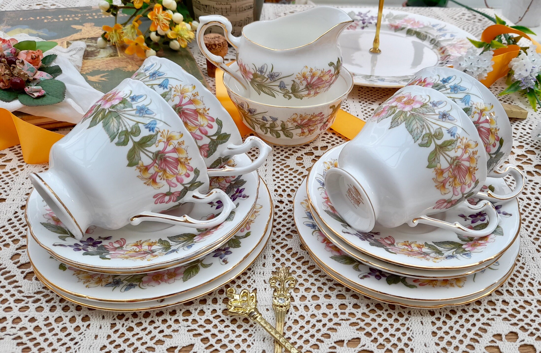 Paragon Country Lane Vintage Afternoon Tea Set for Four - Etsy
