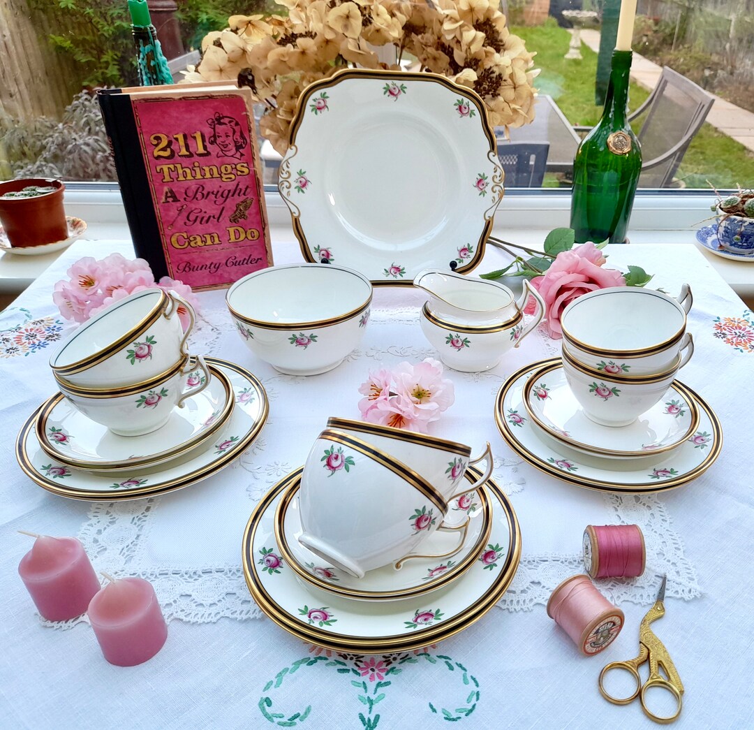 Grafton China Vintage Afternoon Tea Set for Six Rosebuds - Etsy