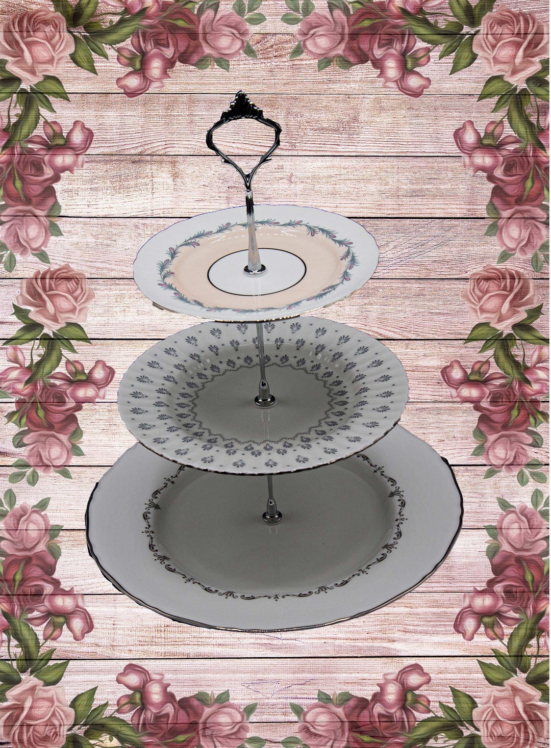 Paragon Vintage Cake Stand Peach Melba Silver Royal Worchester - Etsy