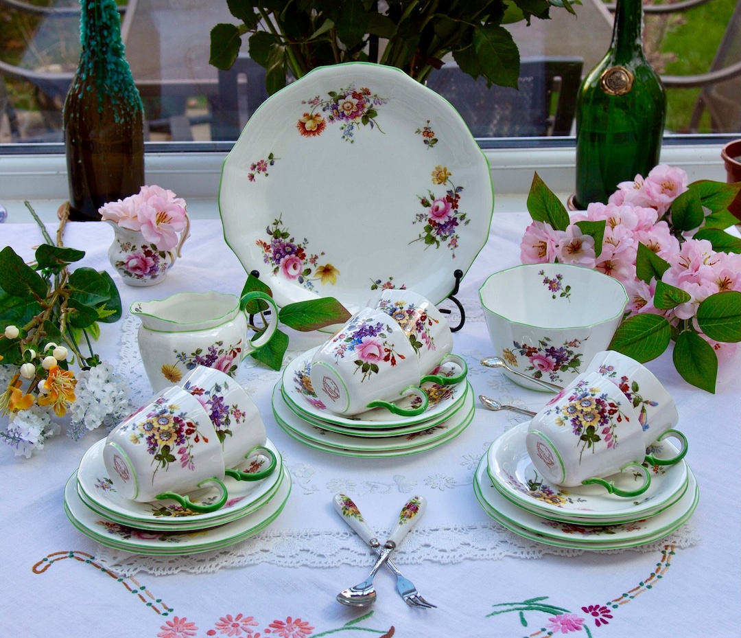 Royal Crown Derby Vintage Afternoon Tea Set for Six Derby Posies - Etsy
