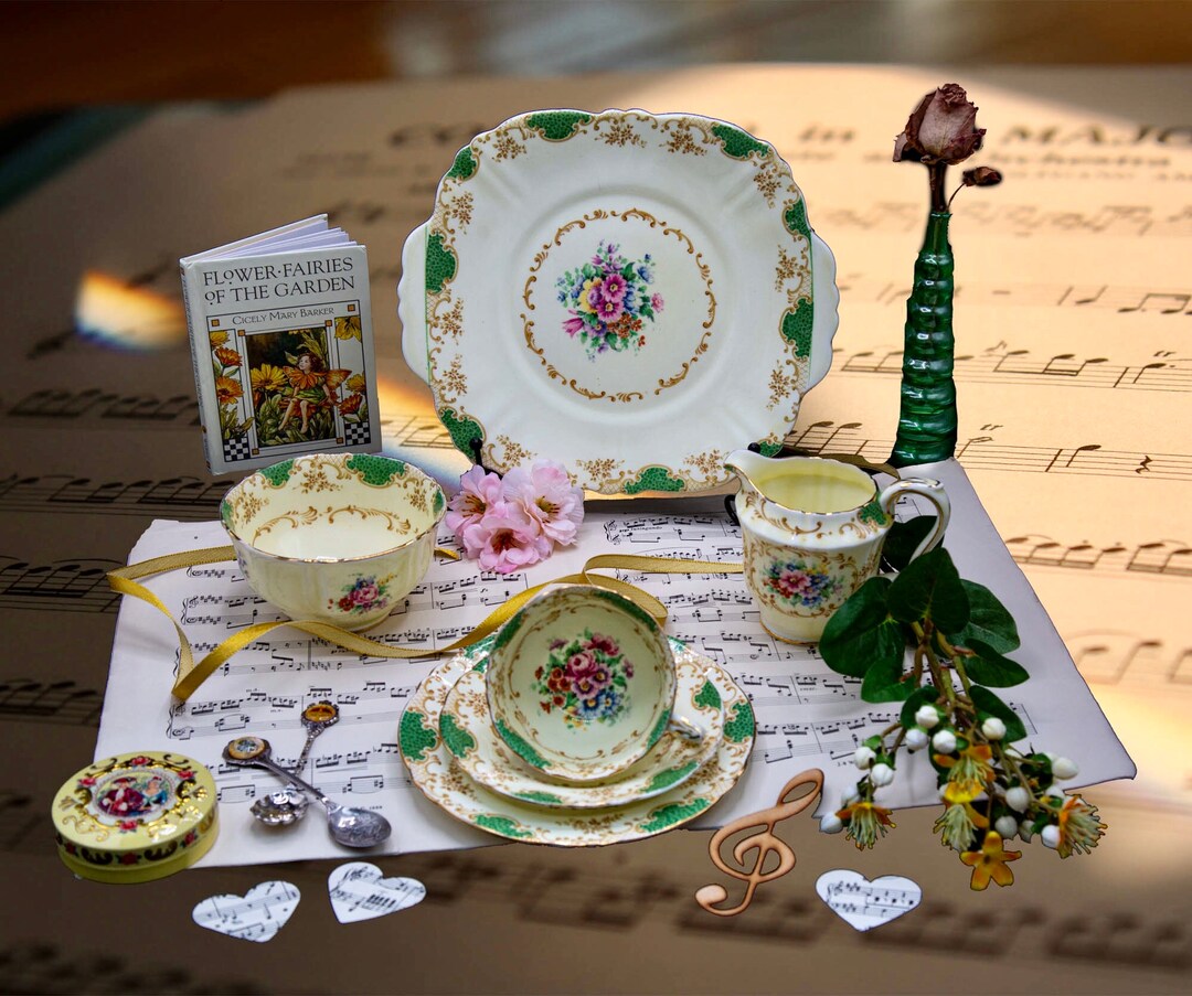 Crown Staffordshire Afternoon Tea Set for One Buttercup Love - Etsy