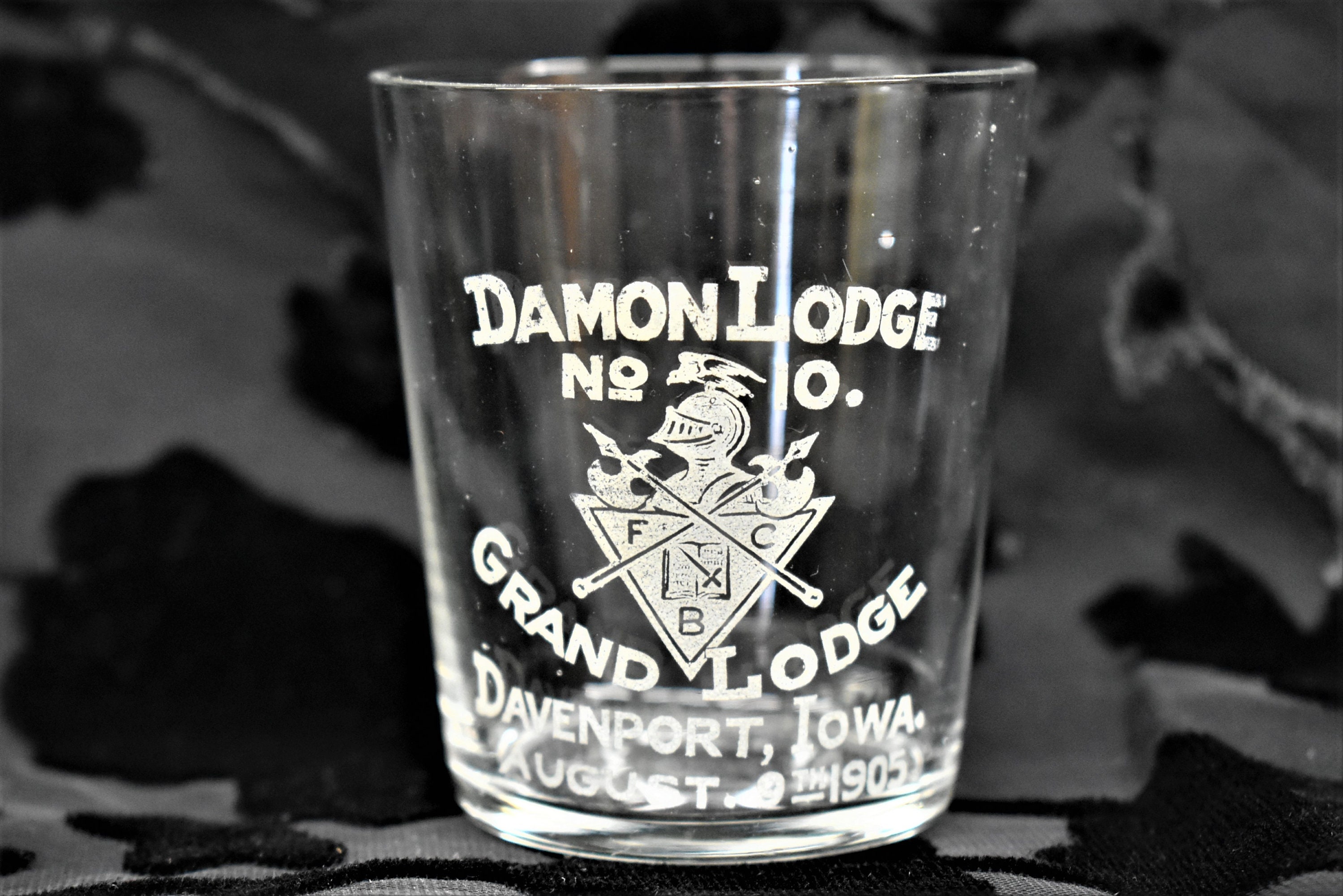 Pre-prohibition Antique Advertising Etched Label Masonic Shot Glass ...