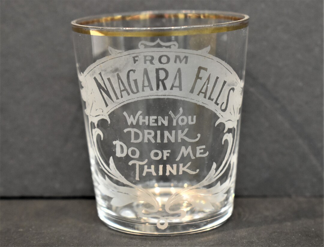 Pre-prohibition Antique Advertising Etched Label Niagara Falls Souvenir ...