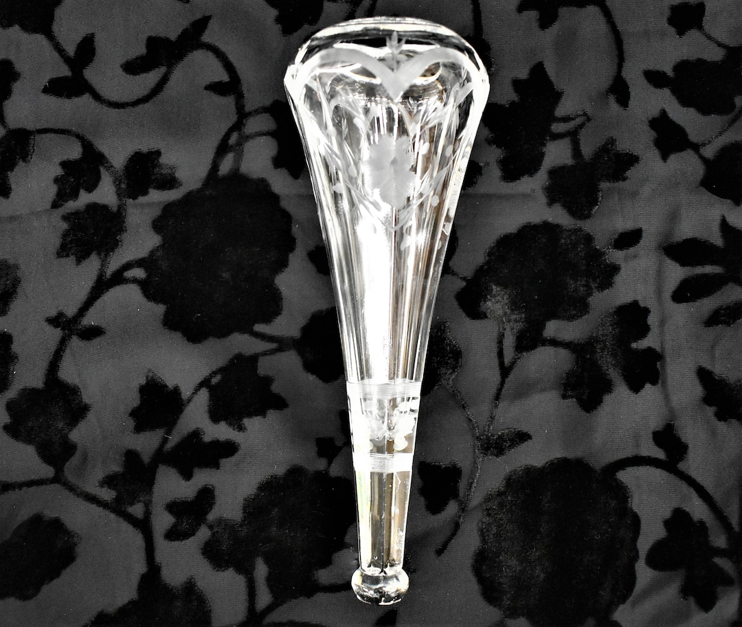 Antique Model A or T Hearse Car Glass Bud Flower Etched Glass Vase - Etsy