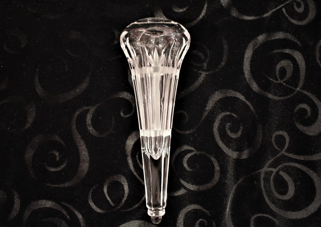 Antique Model A or T Hearse Car Glass Bud Flower Etched Clear Glass ...