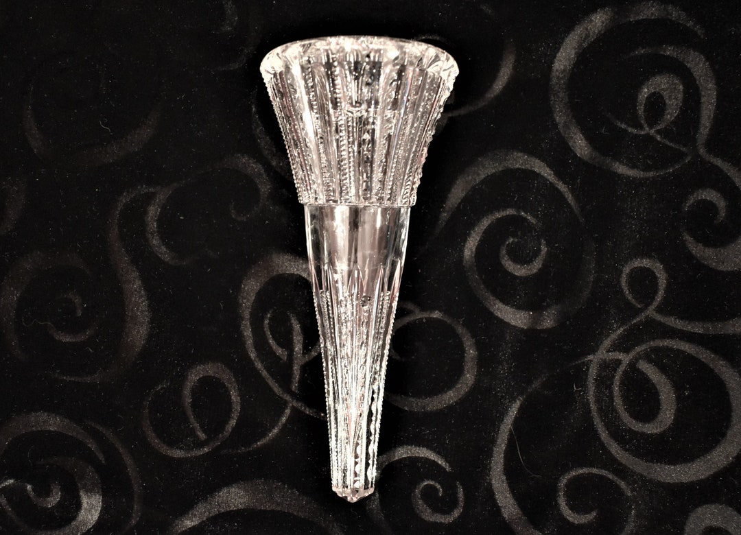 Antique Model A or T Hearse Car Glass Bud Flower Etched Clear Glass ...