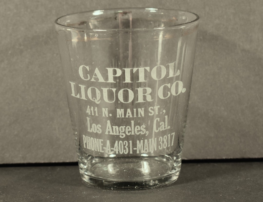 Pre-prohibition Antique Advertising Etched Label Shot Glass for Capitol ...