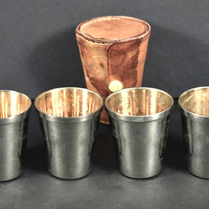Antique Gorman Silver Plated Shot Glass Set of 4 in Leather Case - Etsy